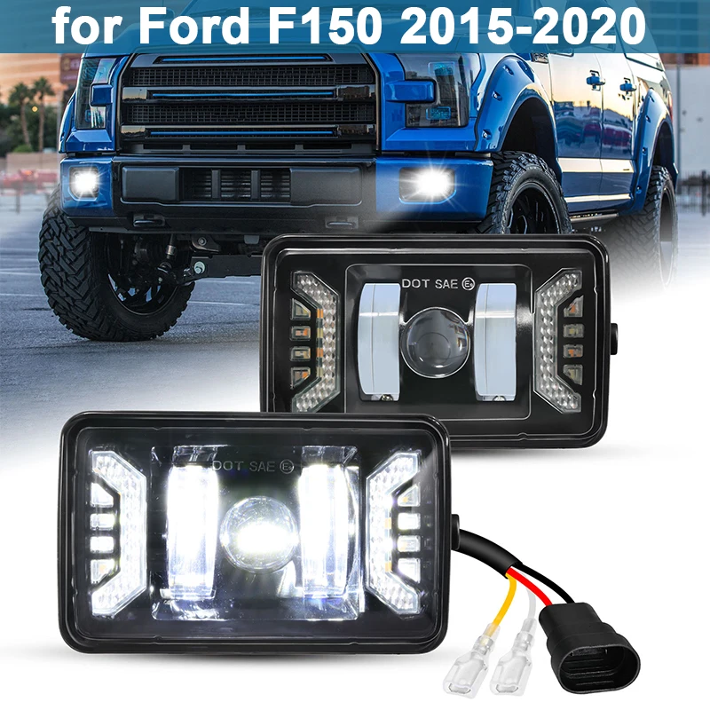 Car LED Fog Lights With DRL+Turn Light With Extension Cord for Ford ...
