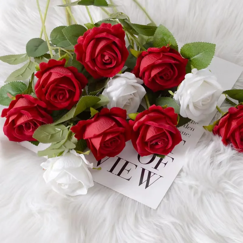 51cm-Artificial-Silk-Roses-Fake-Flower-Bouquet-Rose-Artificial-Flowers ...