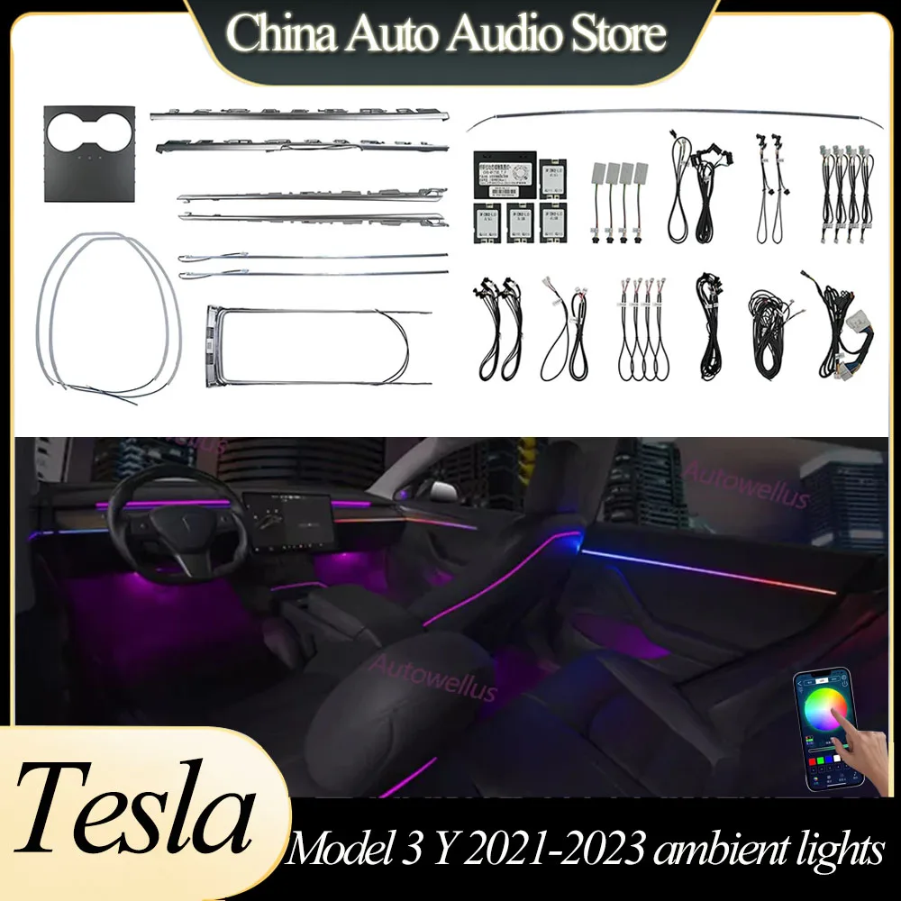Led-Ambient-Light-For-Tesla-Model-3-Y-2021-2023-laser-engraving-inter ...