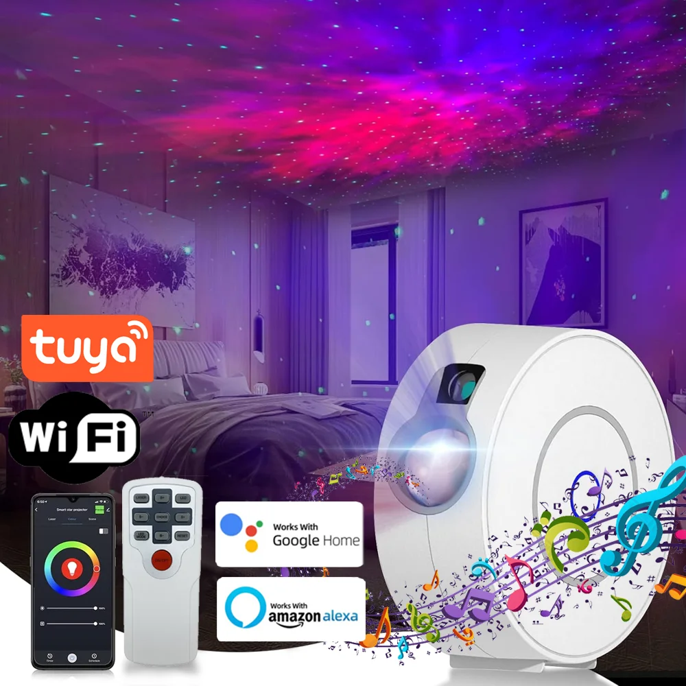 Jinashu-Star-and-Galaxies-projector-With-BT-Speaker-Tuya-Wifi-Smart-Sky ...
