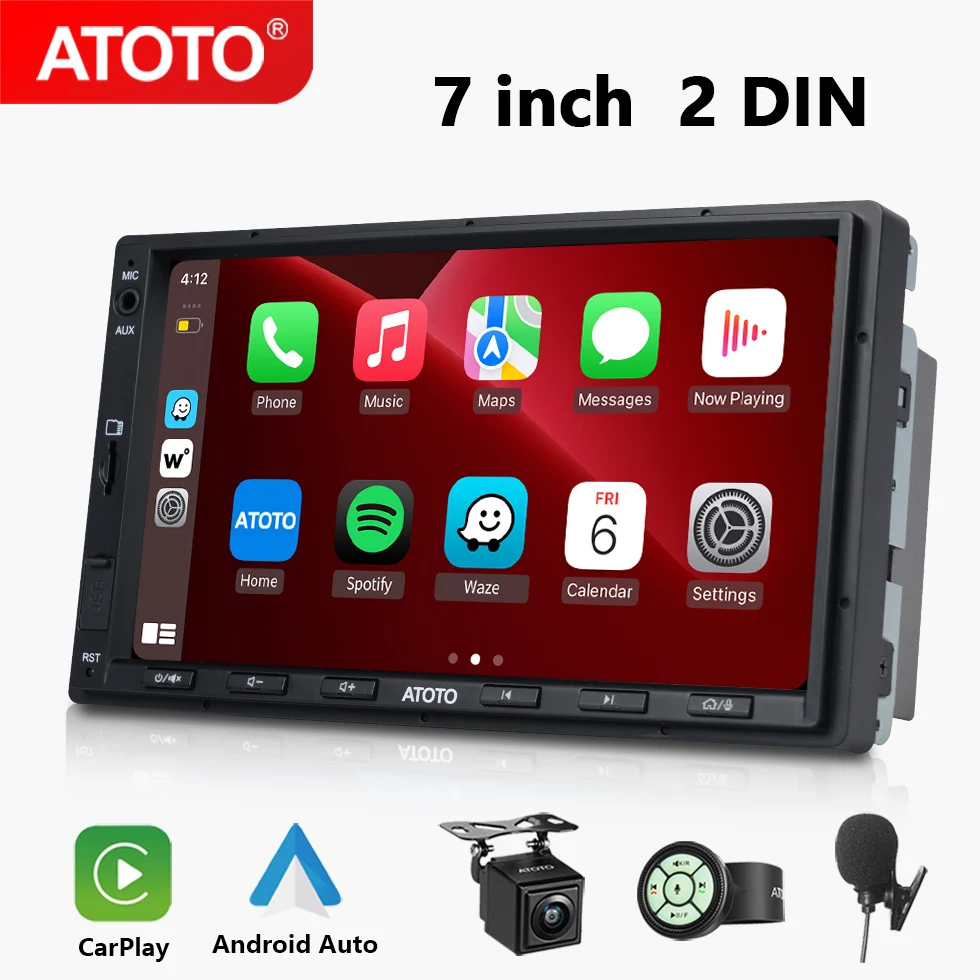 ATOTO-7-Universal-2-DIN-Car-Radio-Multimedia-Player-Wireless-Carplay ...