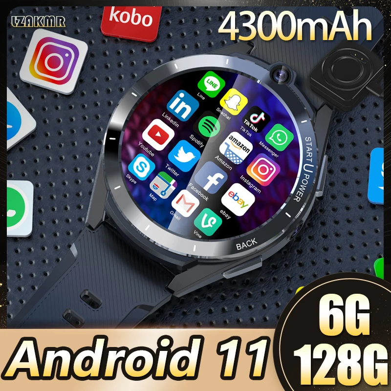 Z40 Android 11 Smartwatch pour homme, grande batterie 2023 mAh, 6 Go de ...