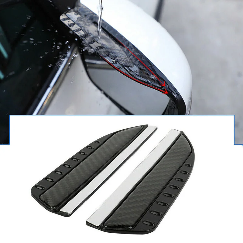 Carbon-Fiber-Rear-View-Side-Mirror-Visor-Shade-Rain-Guard-Accessories ...