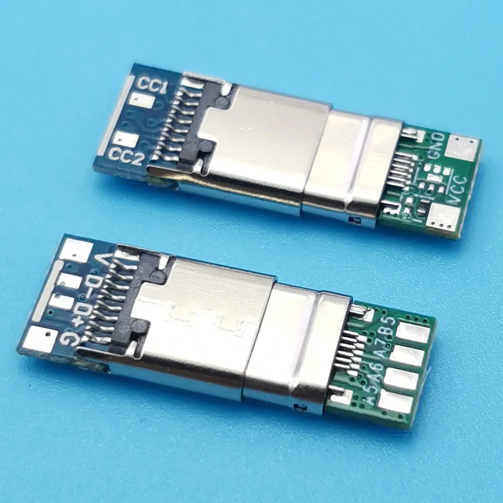 10pcs USB Type-C 6P Male 16P Female A5B5A6A7 PD Plug CC1 CC2 Protocol ...