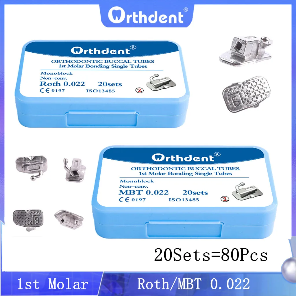 80 Pcs/Box Dental Orthodontic Tubes Bonding Monoblock Non-Convertible ...