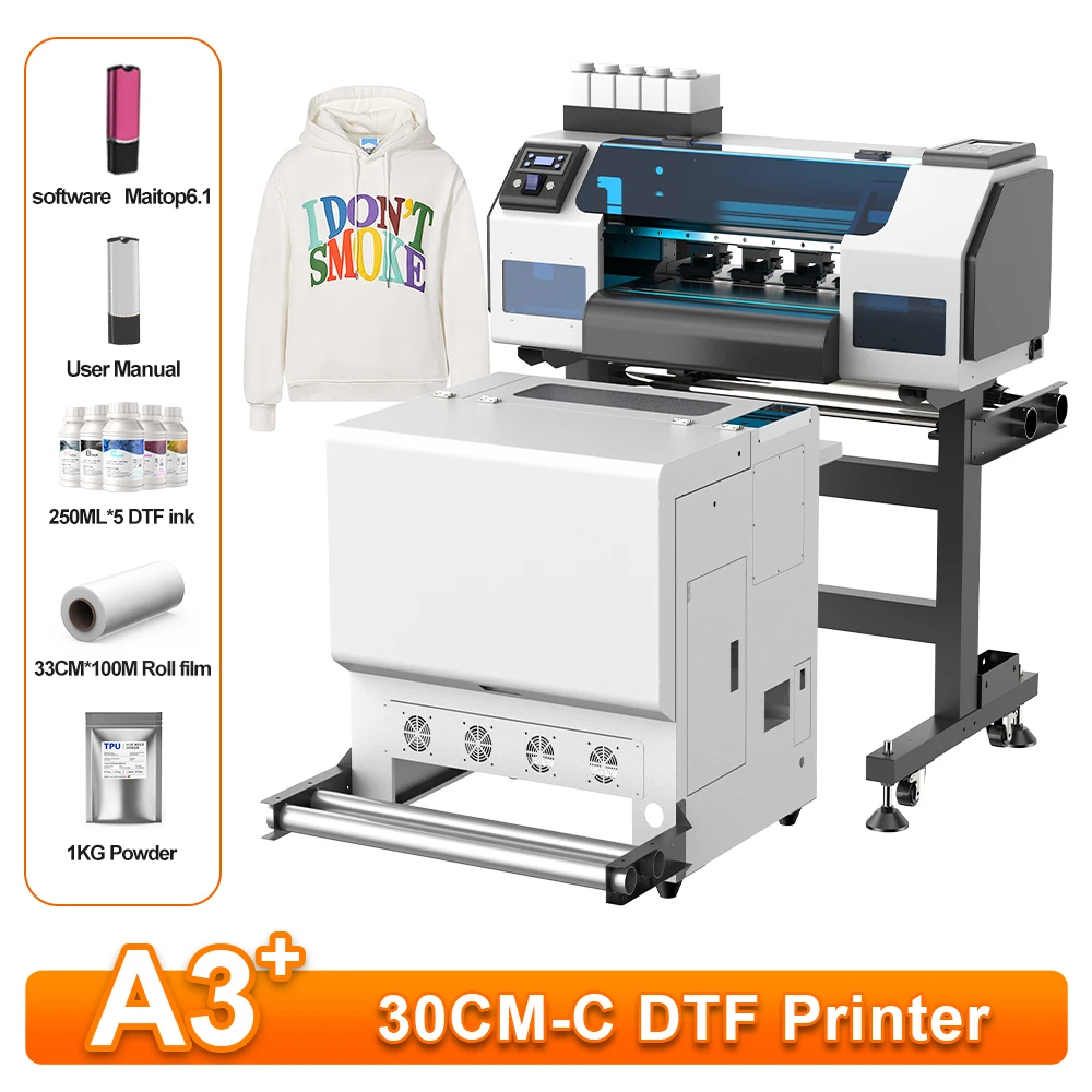 A3+ DTF Printer Whit Dual Print Head XP600 DTF Direct To Film Transfer ...