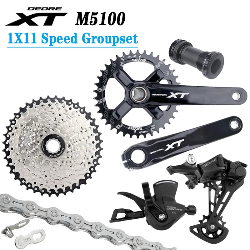 Deore M5100 1x11 Speed MTB Bike Shifter Derailleurs Crankset VG Chain ...