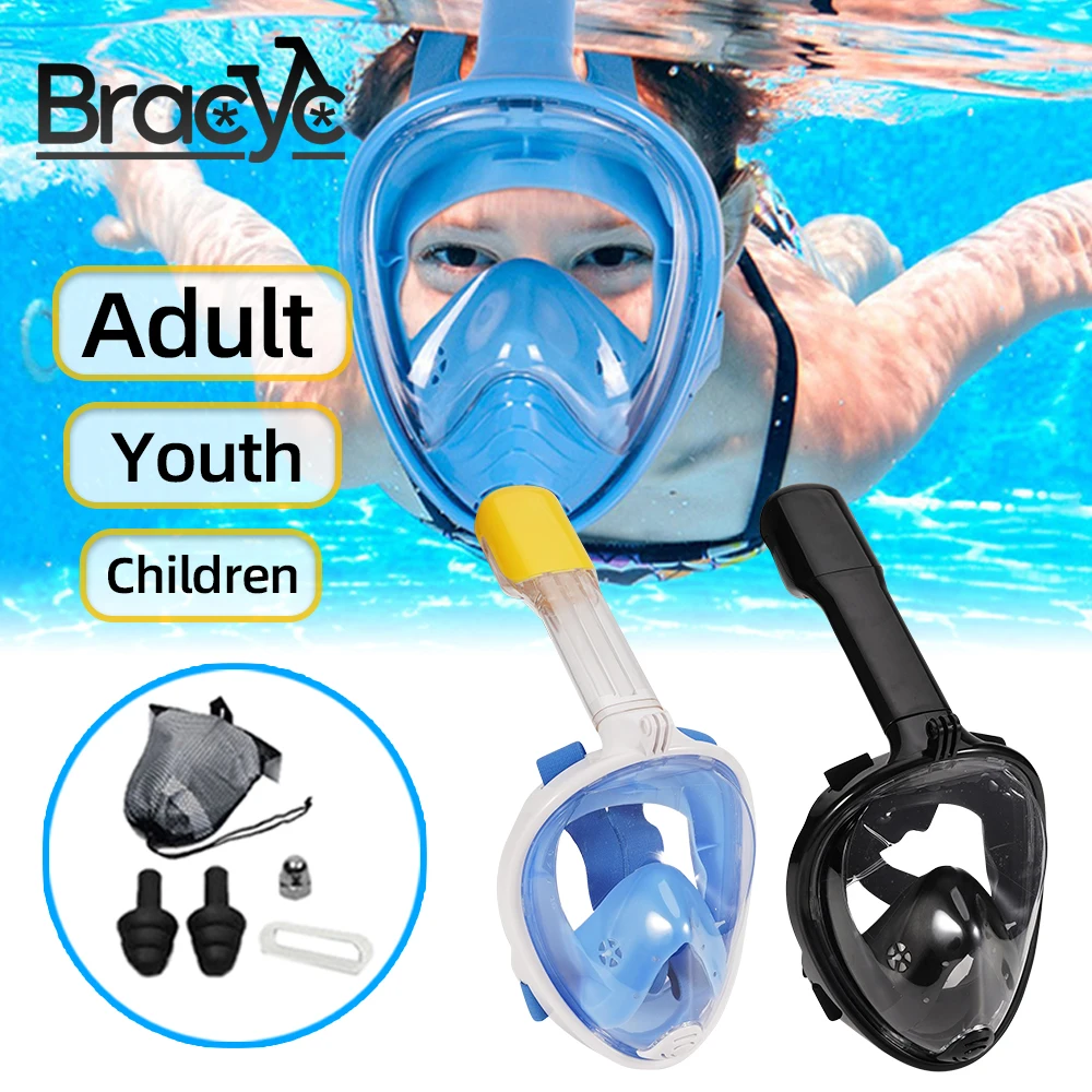 Underwater-Snorkeling-Full-Face-Children-Swimming-Mask-Set-Scuba-Diving ...