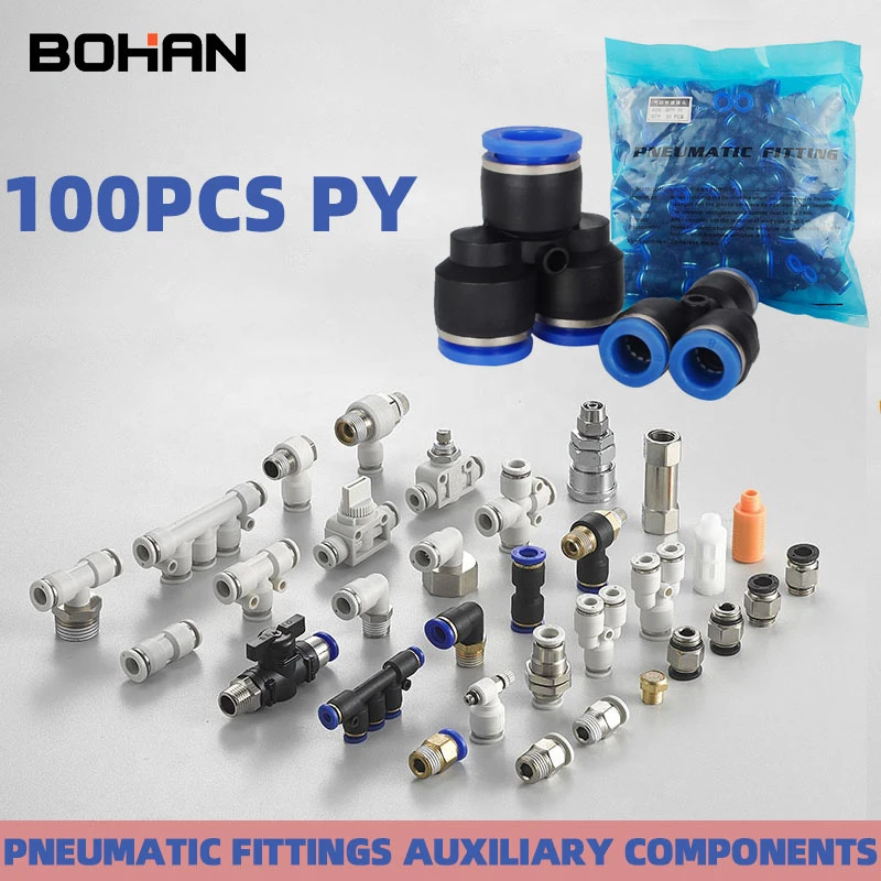 00pcs Py Series Pneumatic Connectors 4 6 8 10 12 14mm Od Hose Quick Air Coupling Od Hose 3 Way ...