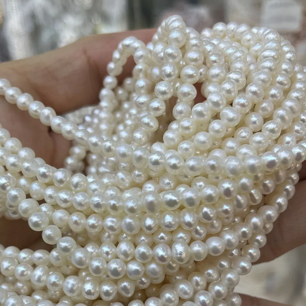 AAAA 4-5mm High Quality Natural Freshwater Pearl Near Round Semi ...