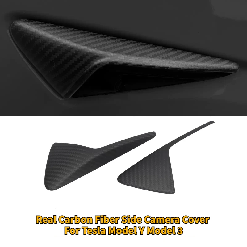 Real-Carbon-Fiber-Side-Camera-Cover-for-Tesla-Model-Y-Model-3-Highland ...