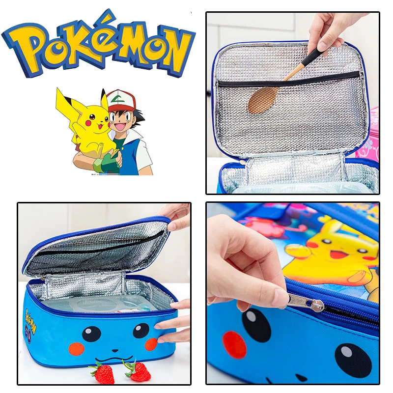 Large Pokemon Lunch Bags | Pokemon Lunch Box Bag | Lunch Bag Pikachu ...