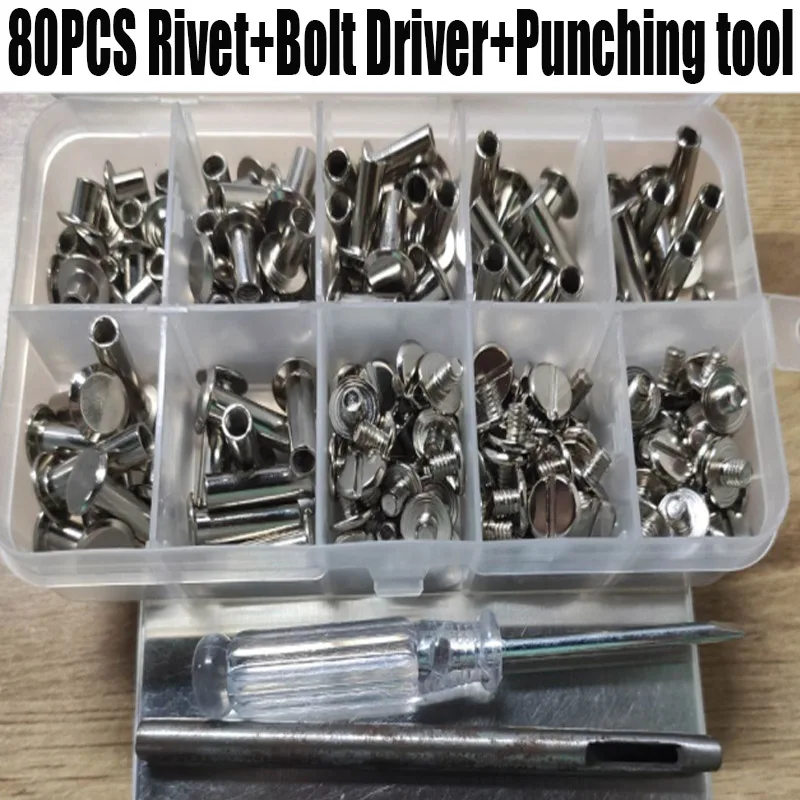 80Pcs-M5-6-10-12-15-18mm-Studs-Rivets-Snap-Rivet-Bolts-Book-Pillar ...