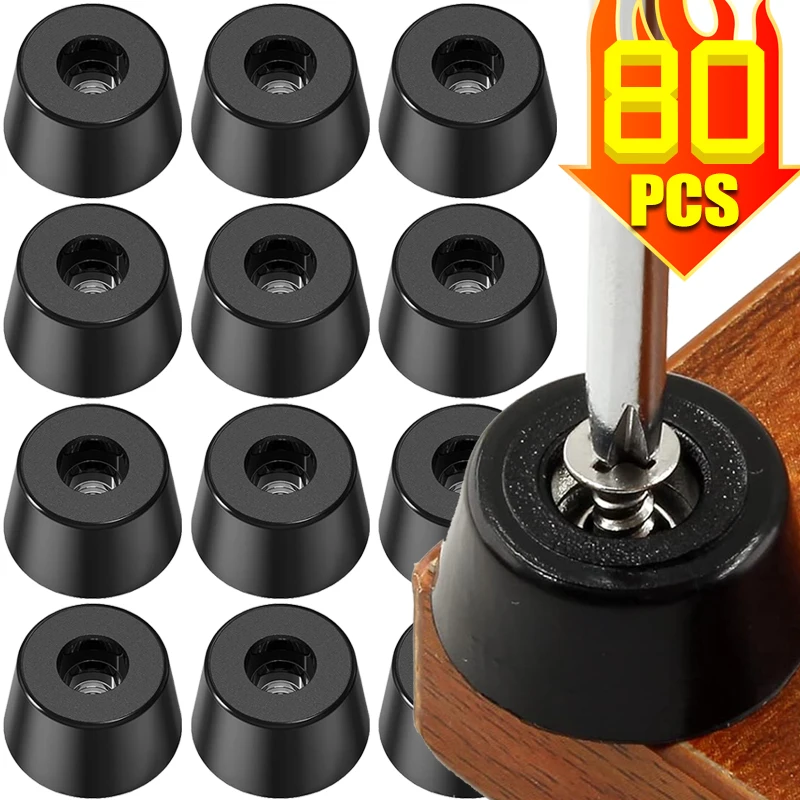 8-80Pcs-Rubber-Pads-Floor-Protectors-Non-slip-Cutting-Board-Furniture ...