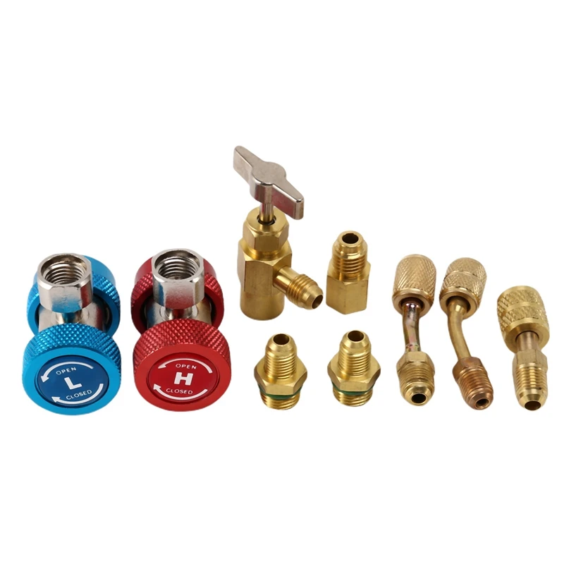 9-In-1-R134A-Freon-Charging-Refrigerant-Kit-AC-R134A-Adapters-Quick ...