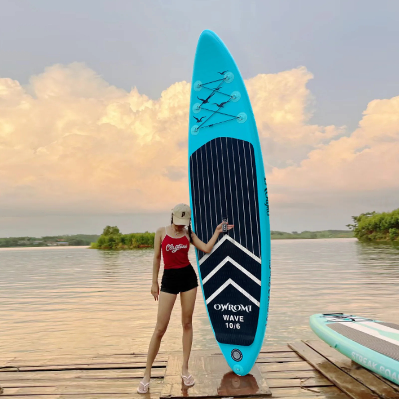 Paddle-board-SUP-water-skiing-board-for-beginners-double-layer-paddle ...
