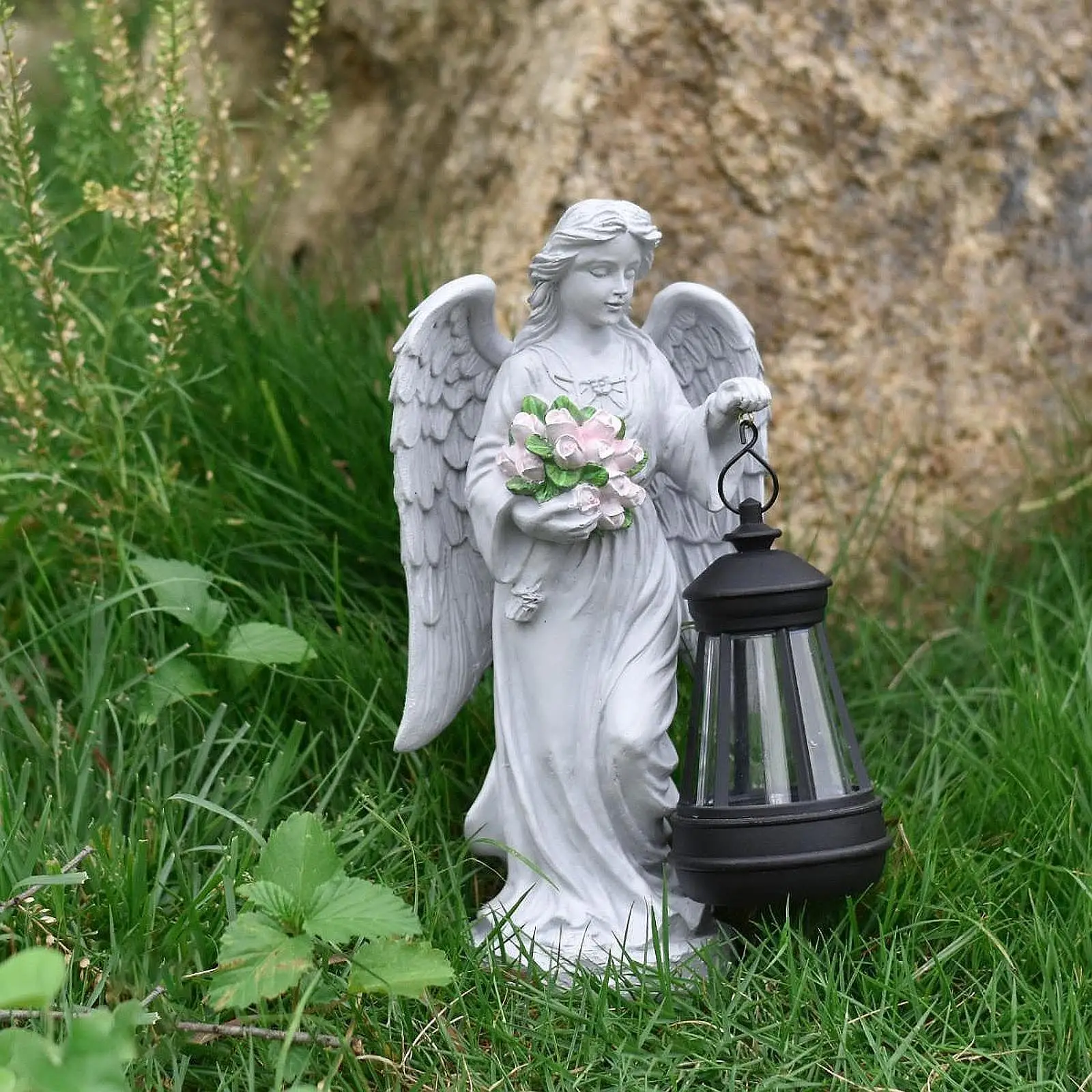 Outdoor Angel Statue: The Perfect Solar-Powered Lawn Accent for Serene ...