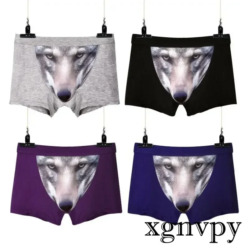 Xgnvpy-Boxer-Men-Underpants-Modal-Men-s-Wolf-Panties-Cartoon-Animal ...