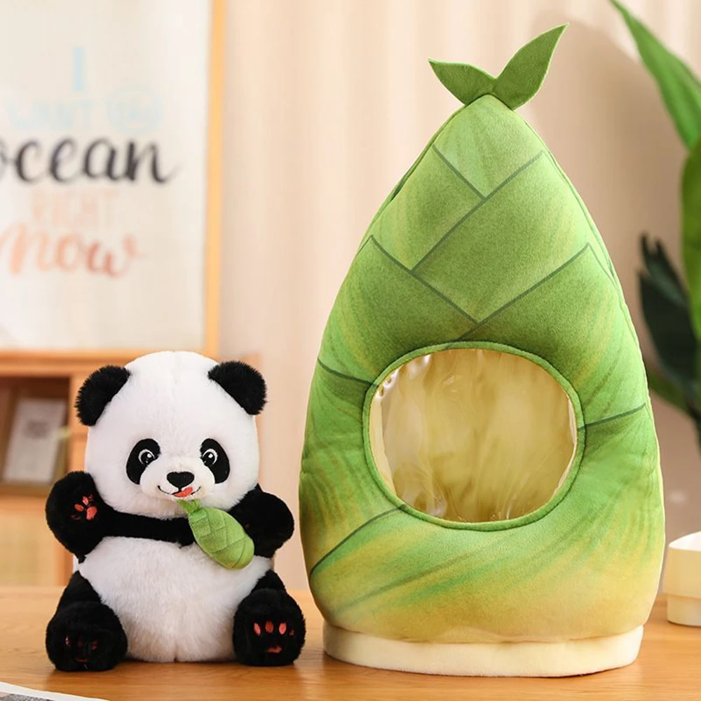 35CM Panda Bamboo Shoot set Plush Toy Backpack Style Cute National ...