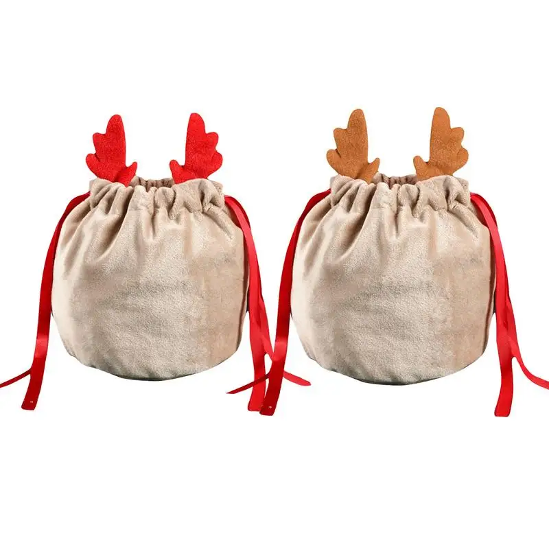 Christmas-Drawstring-Bags-10PCS-Drawstring-Candy-Bags-With-Antlers-Cute ...