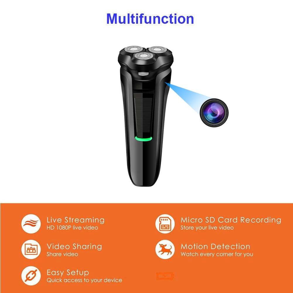 Újratölthető Elektromos Borotva Wifi Mini Kamera Hordozható Utazási ...