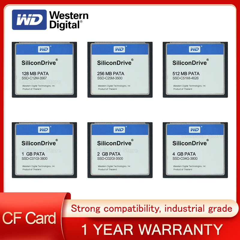 Western Digital WD CF Card 128MB 256MB 512MB Compact Flash Card 1GB 2GB ...