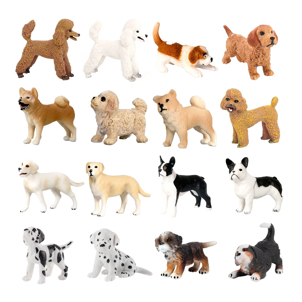 Husky French Collie Poodle Pomeranian Dog Animal Figurines Action ...