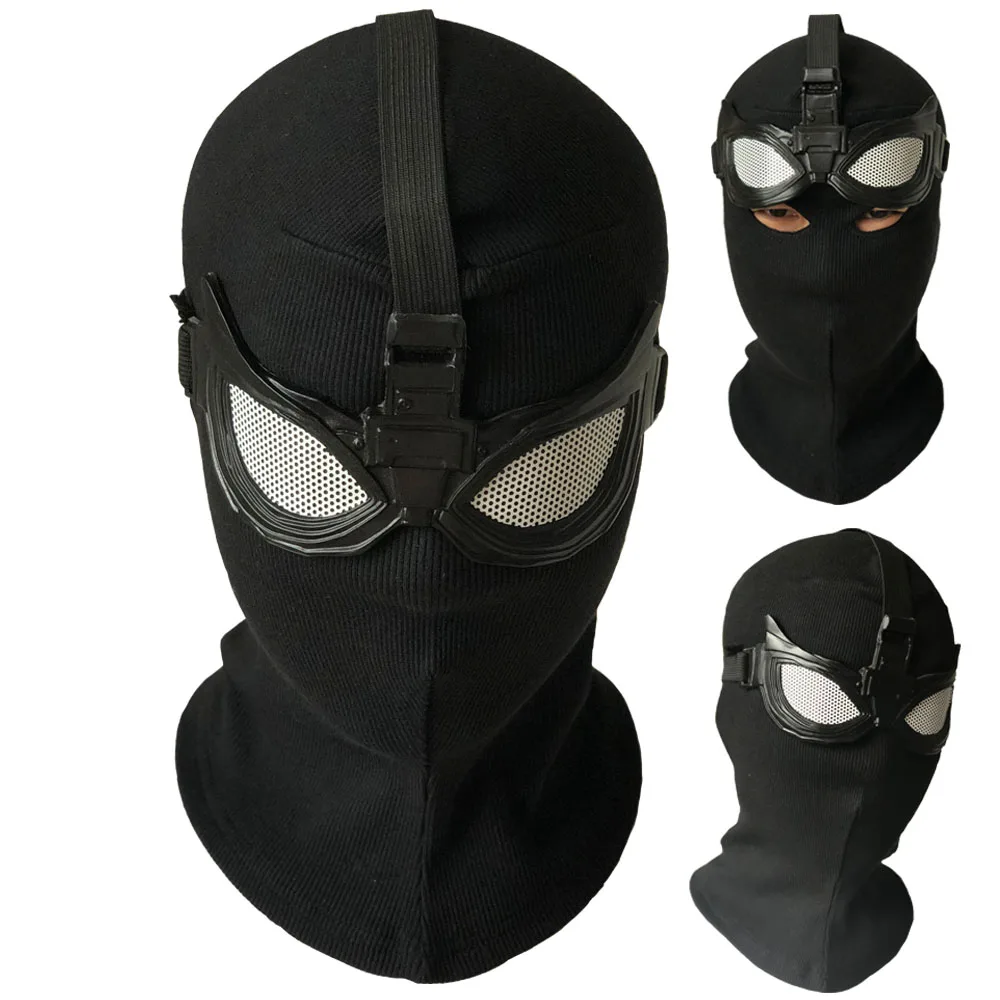 Superhero Peter Parker Spider Mask Cosplay Stealth Suit Black Helmet ...