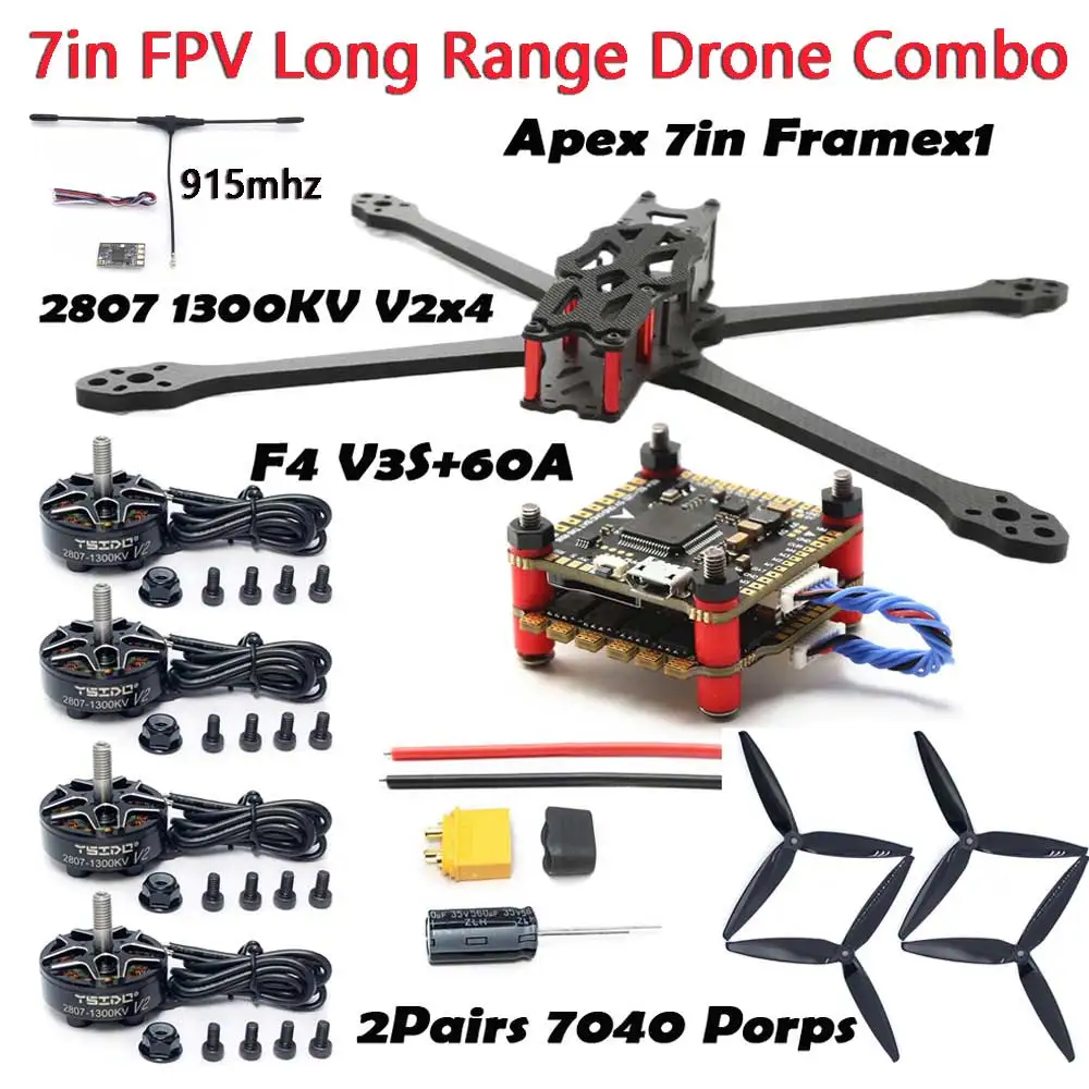 Apex-7in-315mm-Carbon-Fiber-Frame-2807-1300KV-Brushless-Motor-F4-V3S-FC ...