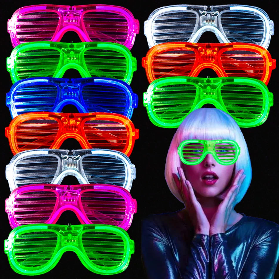 Gafas-con-luz-LED-de-5-10-25-piezas-lentes-brillantes-de-5-colores-que ...