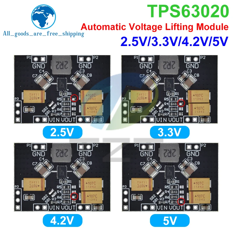TZT TPS63020 Automatic Buck-boost Step UP / Down Power Supply Module 2 ...