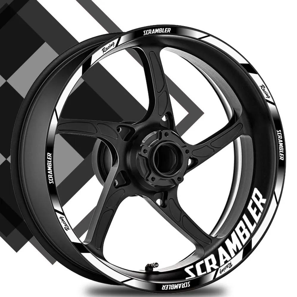 Reflective Motorcycle Accessories Wheel Sticker Hub Decal Rim Stripe ...