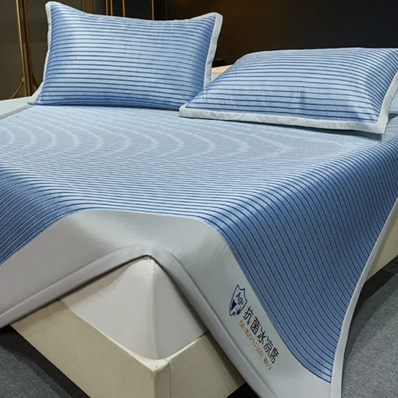Simple Summer Cooling Bed Mat Set with Elastic Band Foldable Solid ...