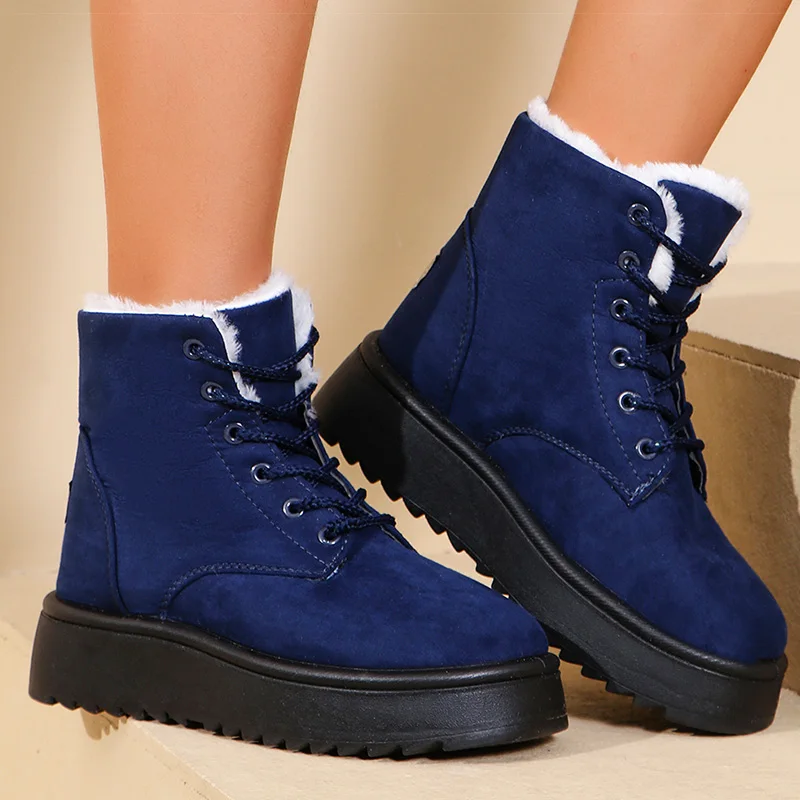 Botas-de-Mujer-estilo-coreano-Botas-de-invierno-con-plataforma-botines ...