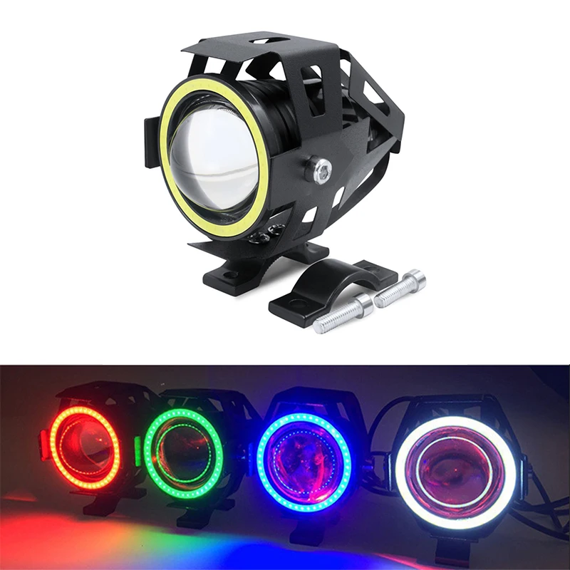 10W-U7-Motorcycle-Headlight-Angel-Eye-Devil-12V-3000LM-moto-spotlight ...