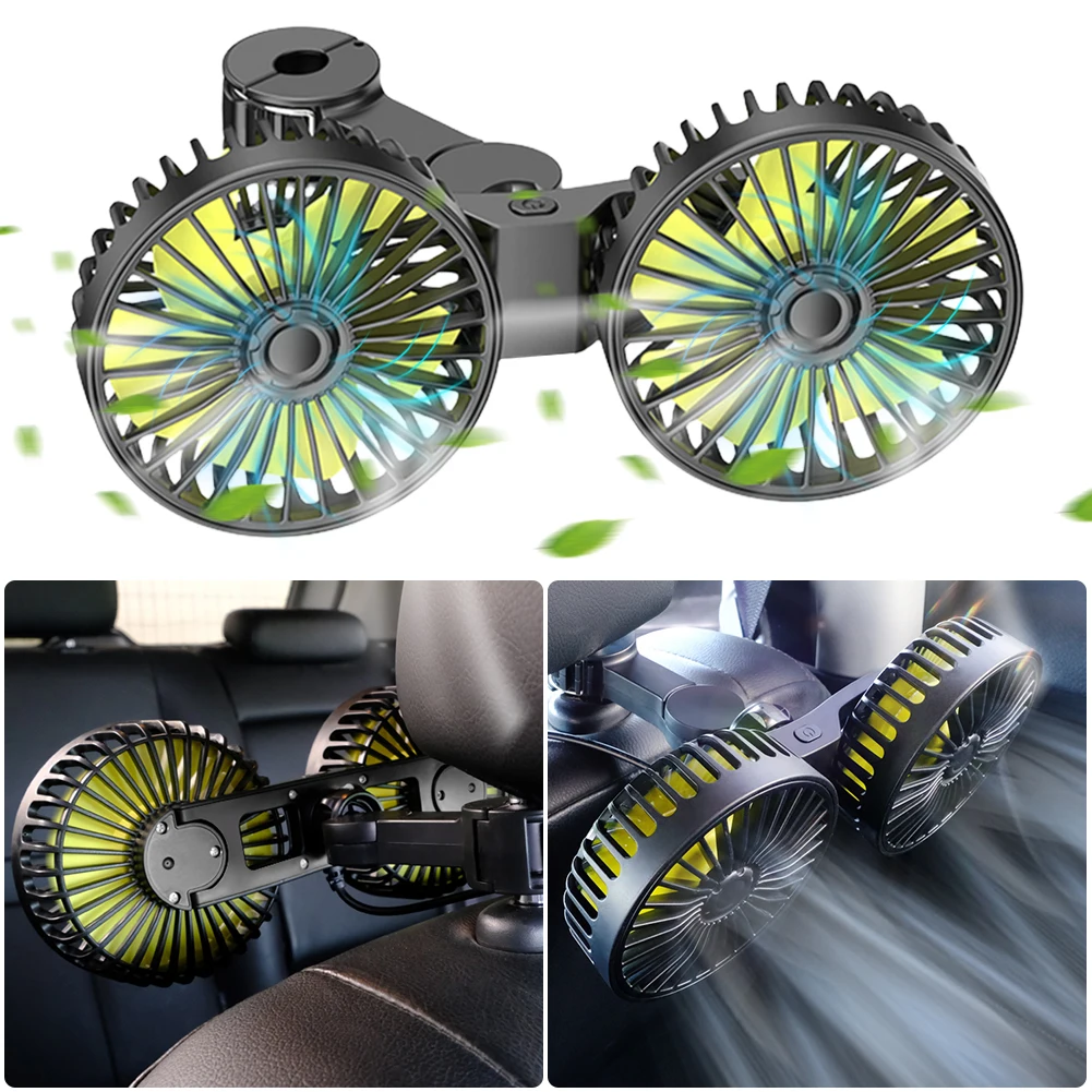 12V-24V-Car-Seat-Back-Cooling-Fan-USB-Charging-Car-Fan-Portable-Air ...