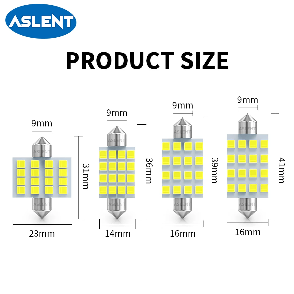 Festoon Bulb Size Chart