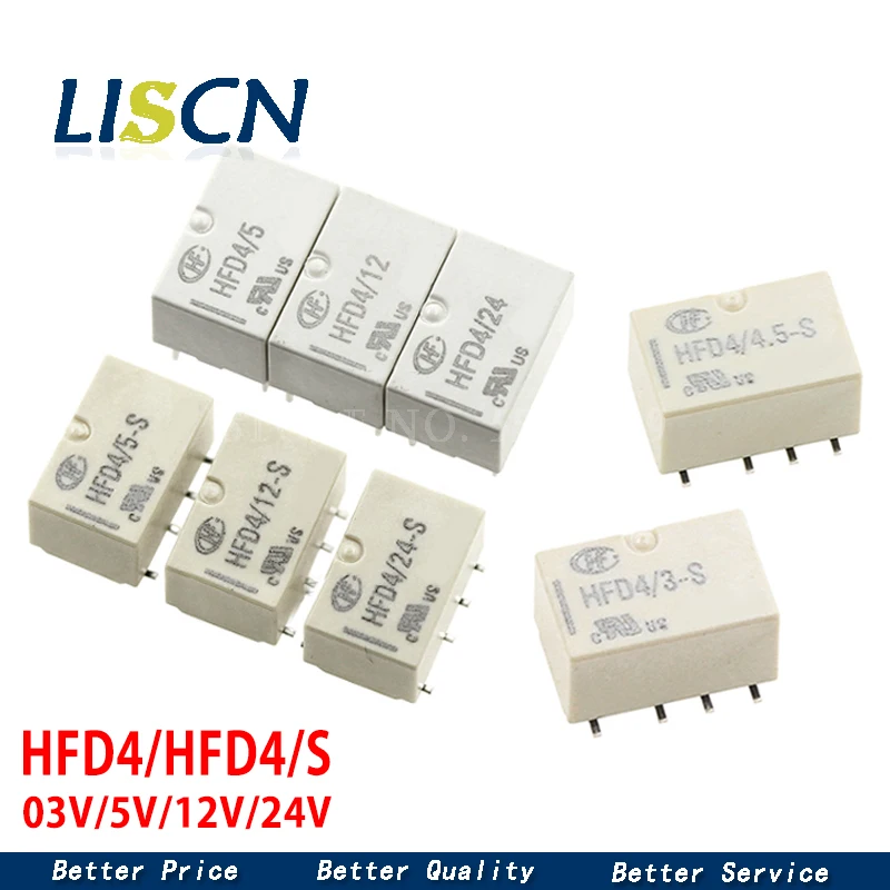 2PCS HFD4-3V 5V 12V 24V 8Pin DIP Relay SR HFD4-3-S HFD4-4.5-S HFD4-5-S ...