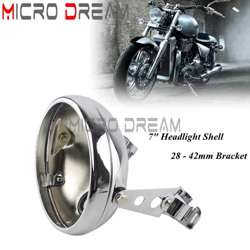 For Harley Sportster Dyna Softail Fat Boy Chrome Motorcycle 7 inch LED ...