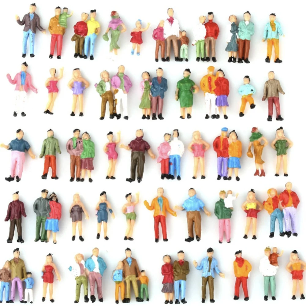 10-Pcs-1-87-Plastic-People-Model-Railway-Painted-Mixed-Figures-People ...