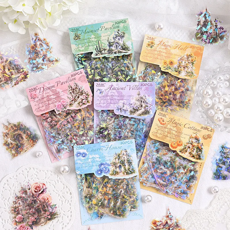 Journamm-30pcs-pack-MAGIC-VILLA-Stickers-PET-Material-DIY-Cut-Collage ...