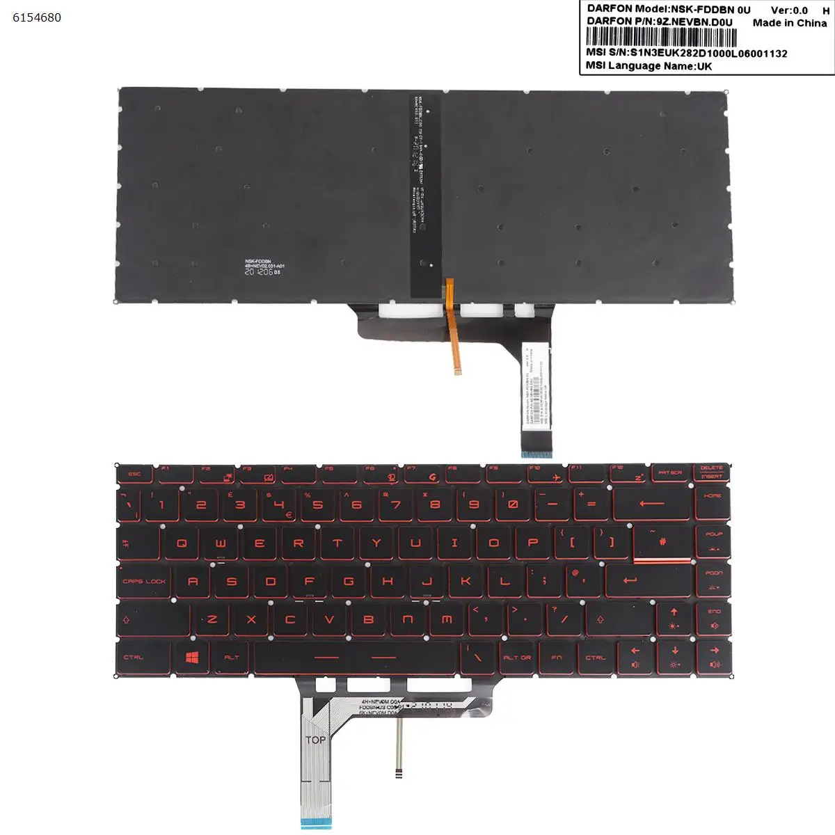UK-Laptop-Keyboard-for-MSI-GF63-GF63-8RC-GF63-8RD-GF63-Thin-9SC-GF65 ...