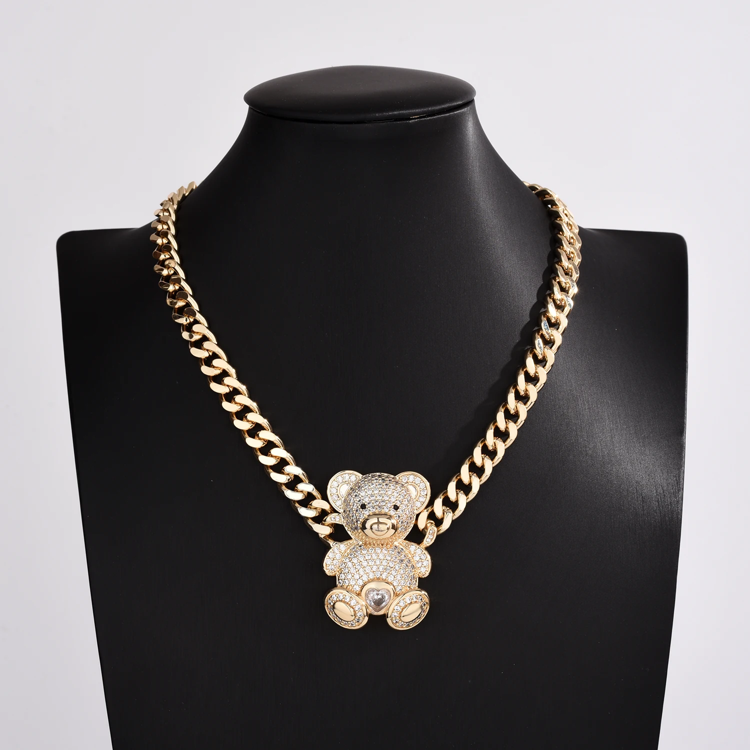 Cute Bear Pendant Necklace 45cm 50cm Copper Chain Fashion Jewelry Gift ...
