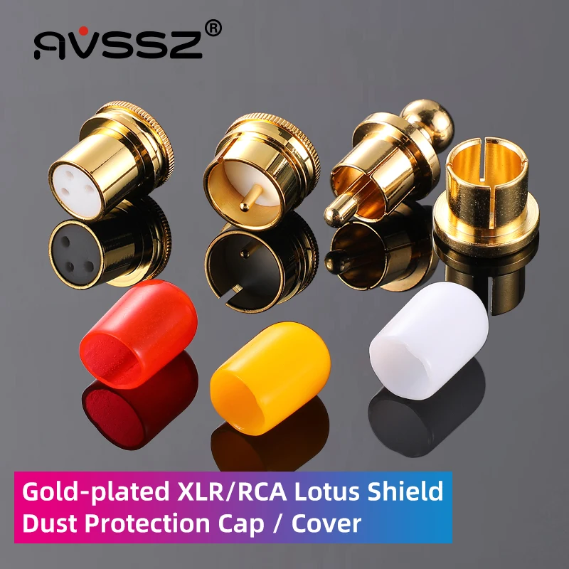 AVSSZ-Gold-Plated-RCA-Shielding-Jack-Socket-Protect-Cover-Cap-Phono ...