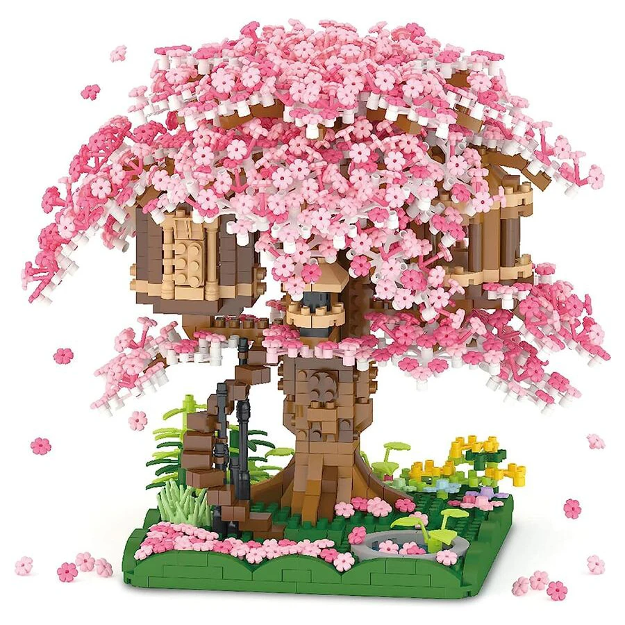 Mini-Sakura-Tree-House-Build-Block-City-Street-View-Cherry-Blossom ...