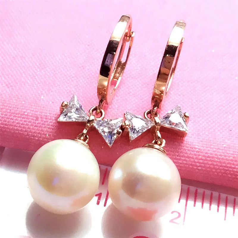 585-Purple-Gold-earings-Plated-14K-Rose-Gold-Exquisite-Fashion-Pearl ...
