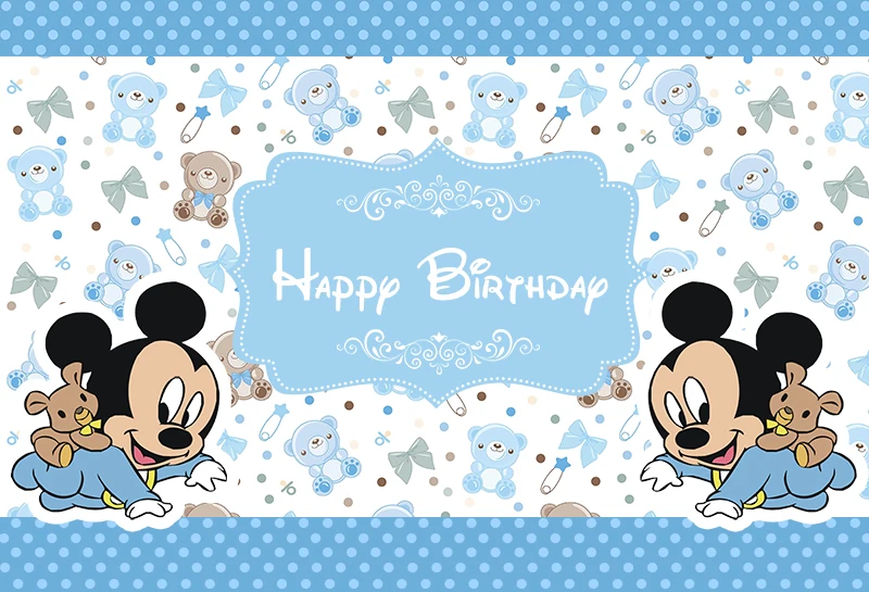 Baby Mickey Mouse Background For Christening