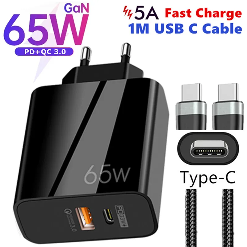Supercharge usb tipo c cabo qc3.0 65w pd carregador rápido para samsung ...