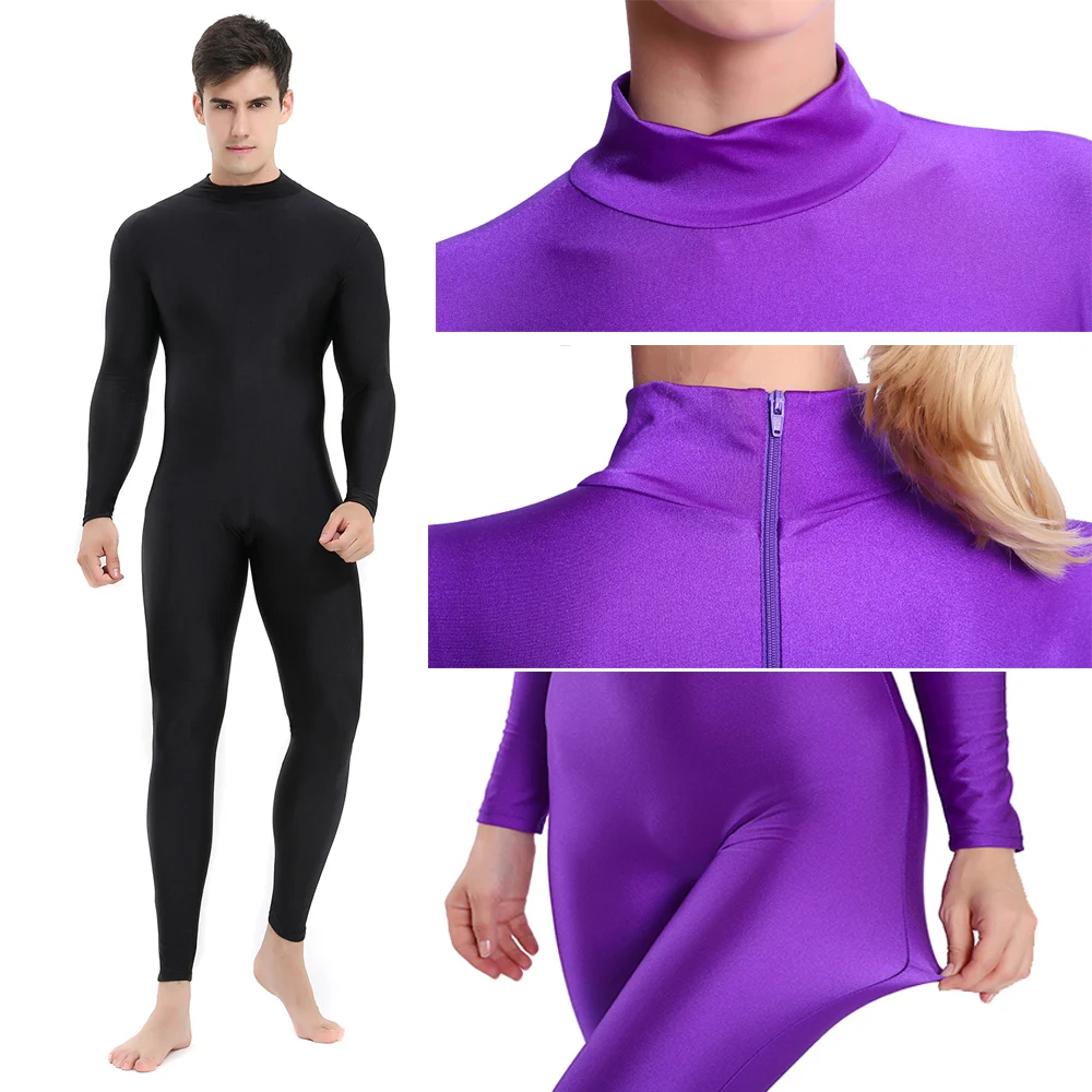 AOYLISEY-Adult-Long-Sleeve-Turtle-Neck-Unitard-for-Men-One-Piece-Plus ...