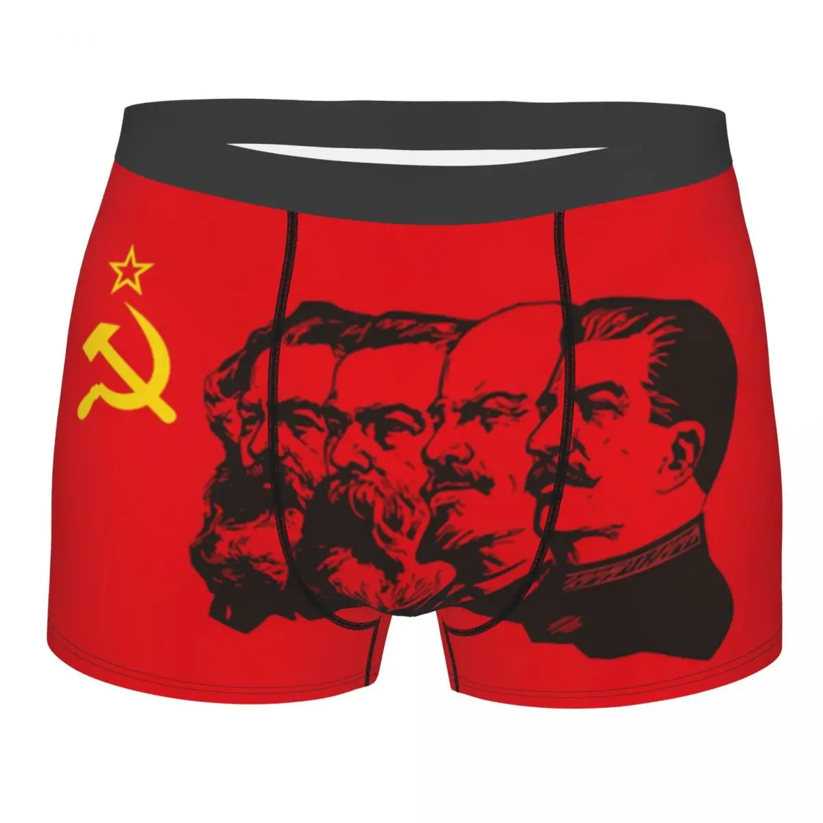 Custom Communist Flag Marx Lenin And Stalin Underwear Male Sexy CCCP ...